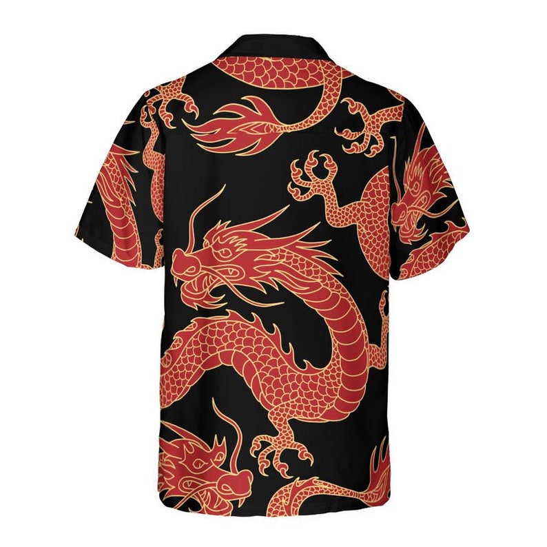 Red Dragon Button up Shirt - Etsy