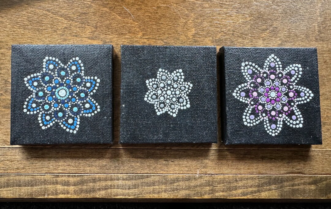 Mini Mandala Dot Canvases - Etsy