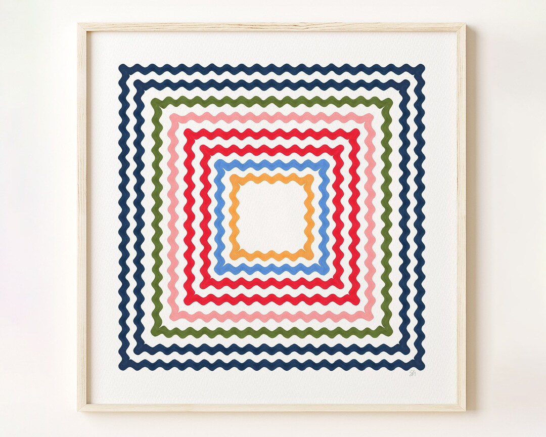 Ric Rac Rainbow 40x40cm Wall Art Print, Giclée, Interior Decor - Etsy