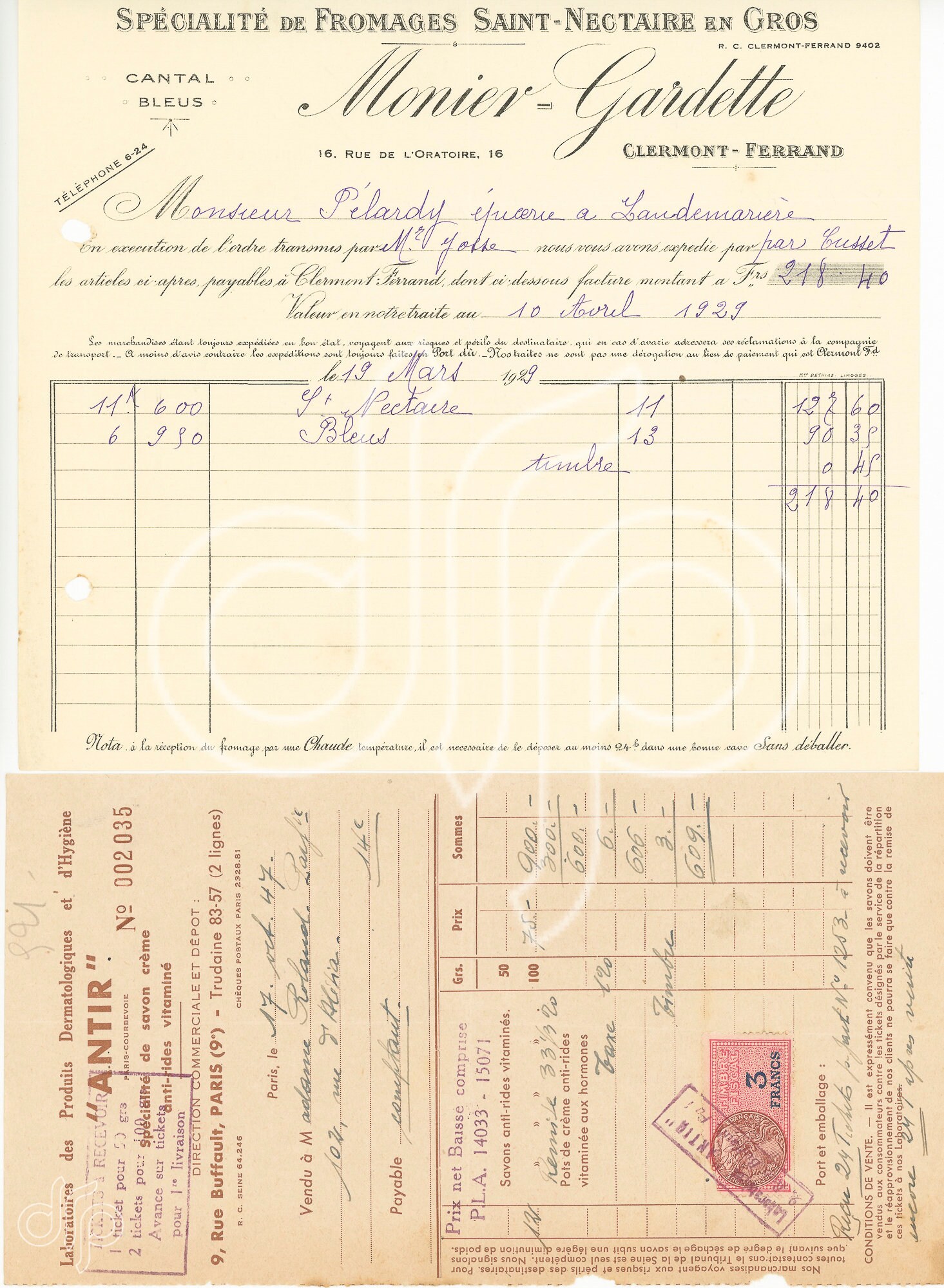 Printable Vintage French Receipts and Bills of Sale Pages, Ephemera ...