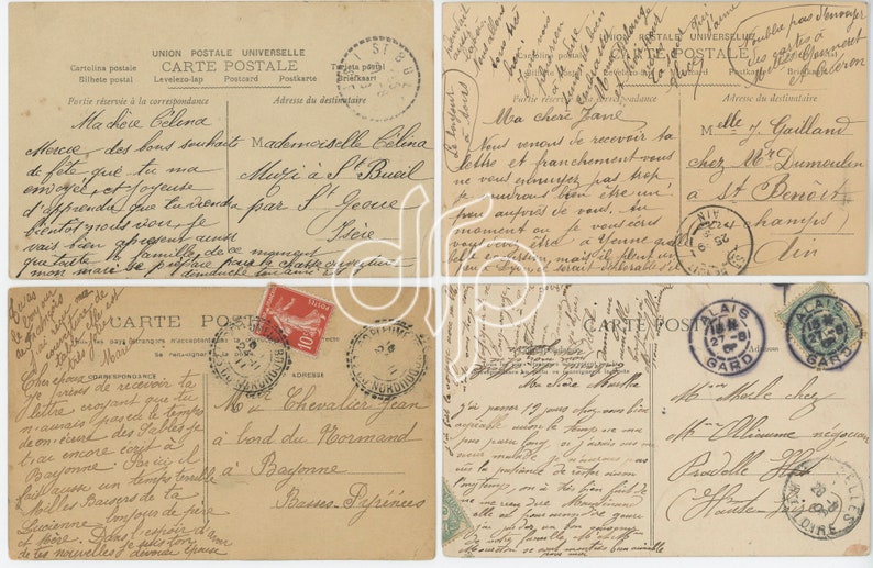 Printable 20th Century French Postcards, Vintage Cards, Ephemera, Old ...