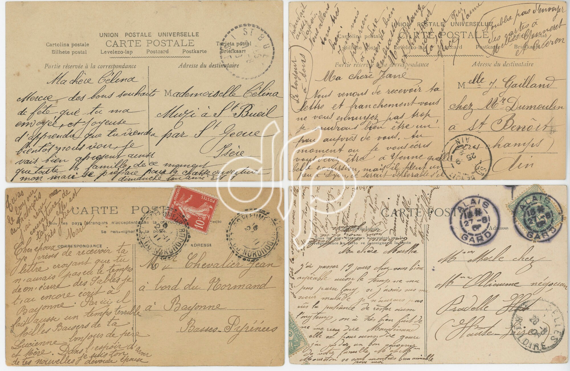 Printable 20th Century French Postcards, Vintage Cards, Ephemera, Old ...