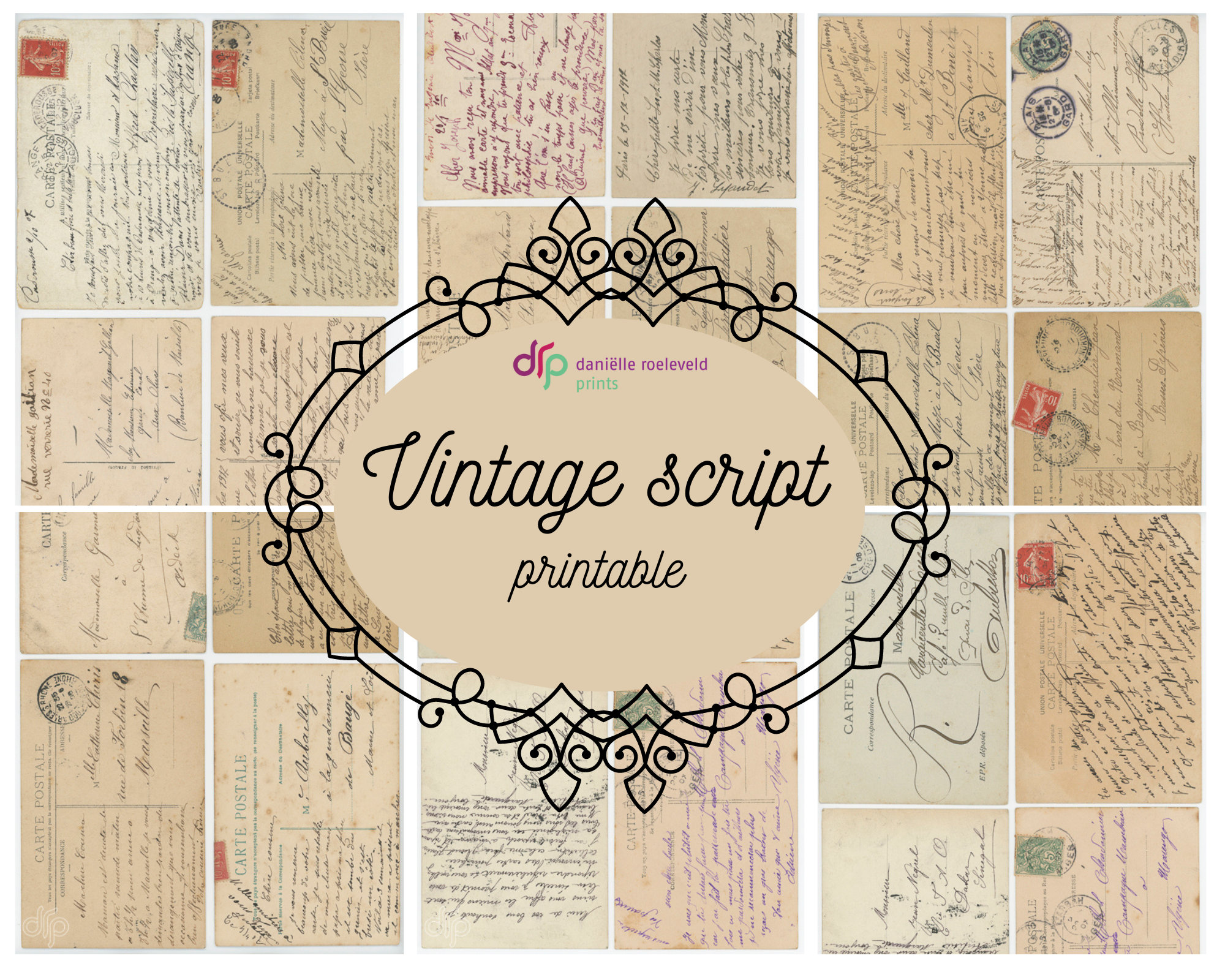 Printable 20th Century French Postcards, Vintage Cards, Ephemera, Old ...
