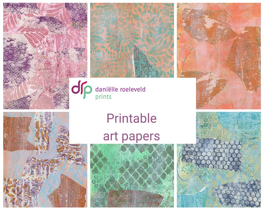 Mixed Media Background Printables, Background Paper, Colorful Collage ...