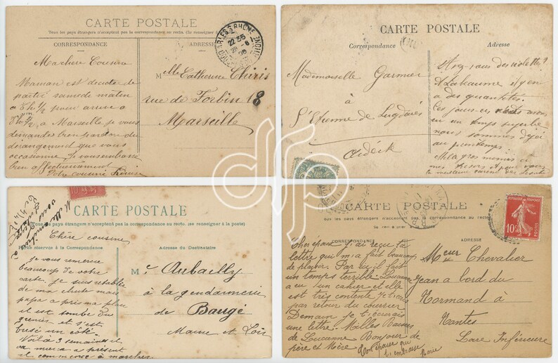 Printable 20th Century French Postcards, Vintage Cards, Ephemera, Old ...