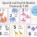 Number Cards 1-20 Animal Number Flashcards Spanish Number Cards ...