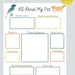 All About My Pet Printable Worksheet, Kids Activity Sheet, Homeschool ...
