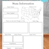 US State Worksheet State Information Research Kids History Homeschool ...
