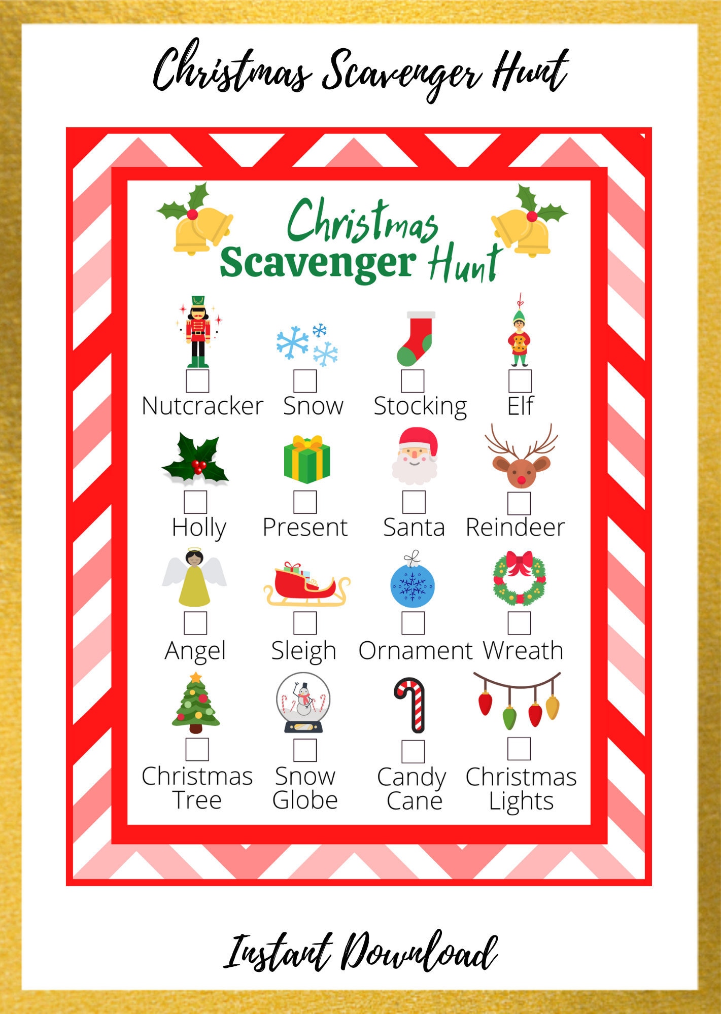Christmas Scavenger Hunt | Scavenger Hunt for Kids | Holiday Scavenger ...