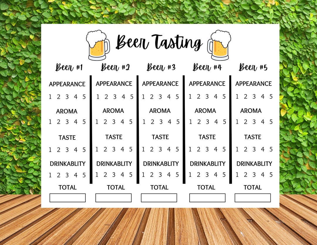Beer Tasting Score Card | Beer Tasting Party | Beer Tasting Printable ...