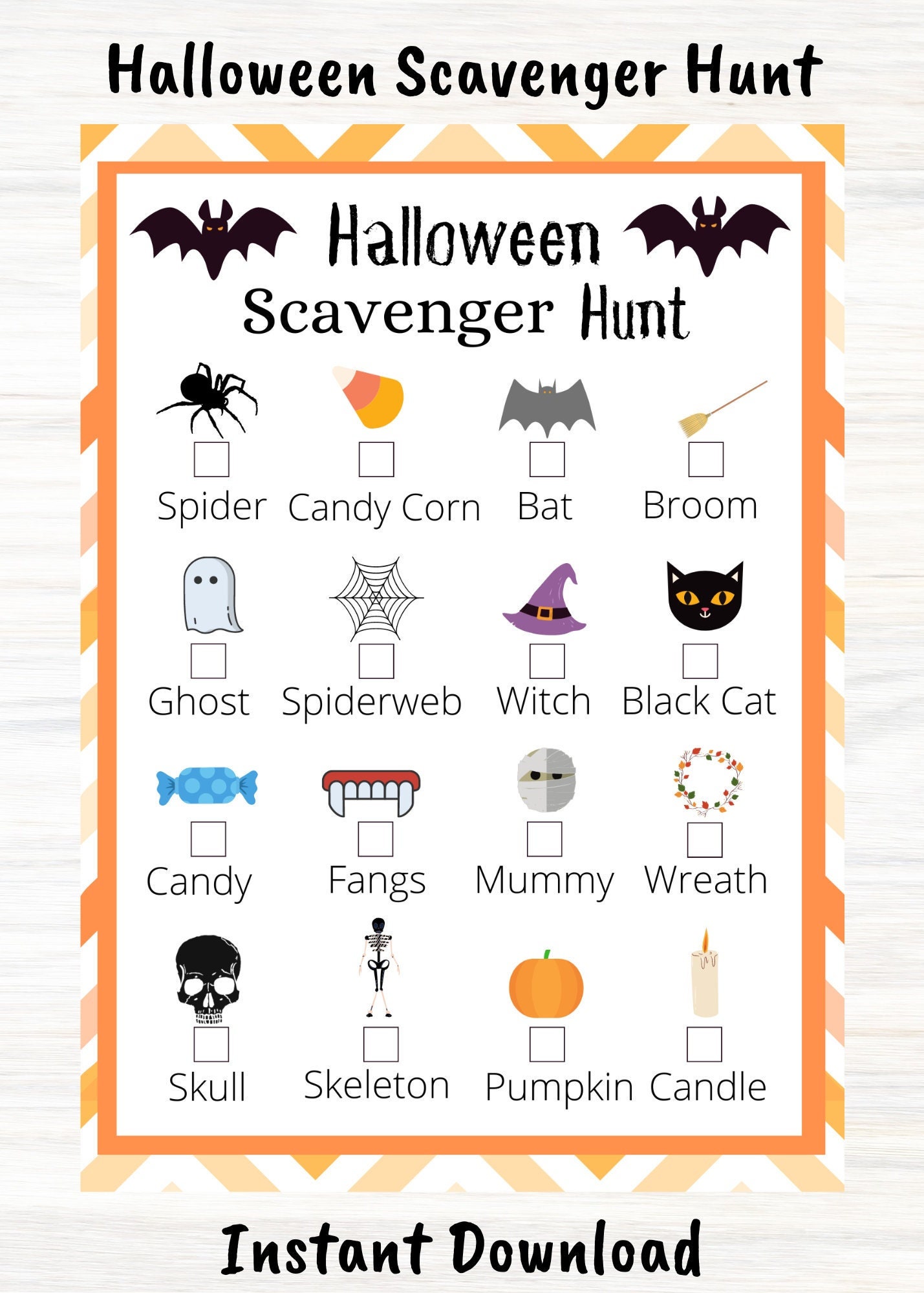 Halloween Scavenger Hunt Scavenger Hunt for Kids Holiday Scavenger Hunt ...