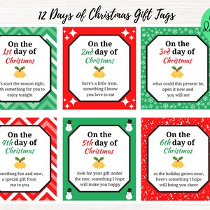 12 Days of Christmas Gift Tags | 12 Days of Christmas Printable | 12 ...