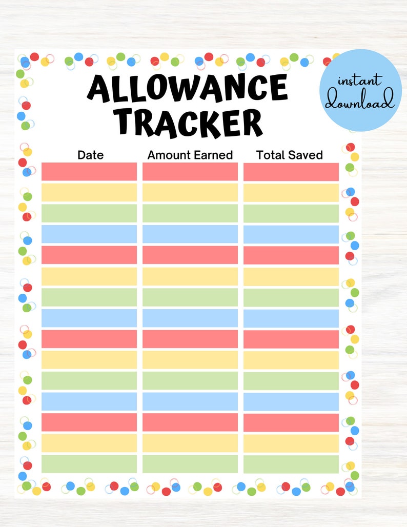 Kids Pack Bundle Chore Chart Allowance Tracker Reading Log Book Tracker ...