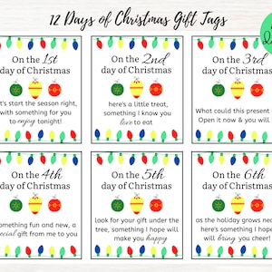 12 Days of Christmas Gift Tags | 12 Days of Christmas Printable ...