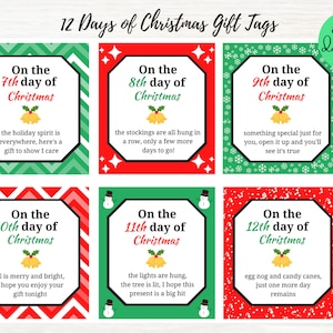 12 Days of Christmas Gift Tags | 12 Days of Christmas Printable | 12 ...