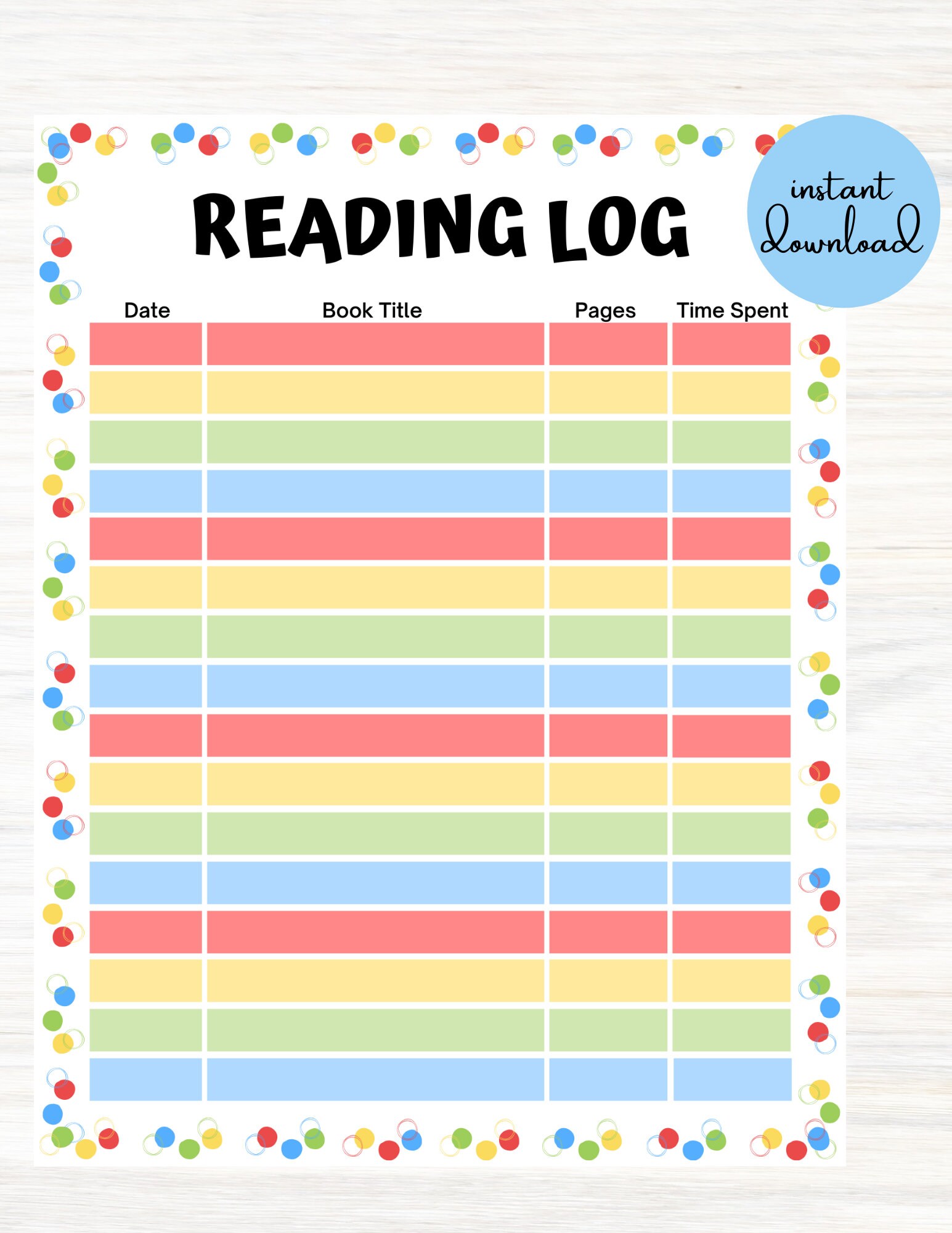 Kids Pack Bundle Chore Chart Allowance Tracker Reading Log Book Tracker ...