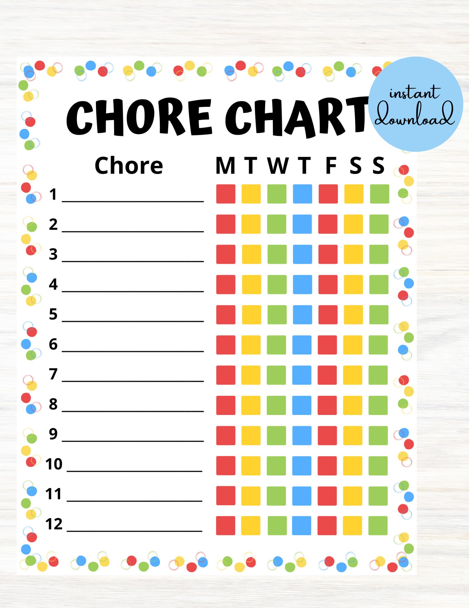 Kids Pack Bundle Chore Chart Allowance Tracker Reading Log Book Tracker ...