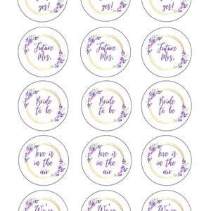 Engagement Party Bridal Shower Labels | Engagement Bridal Cupcake ...