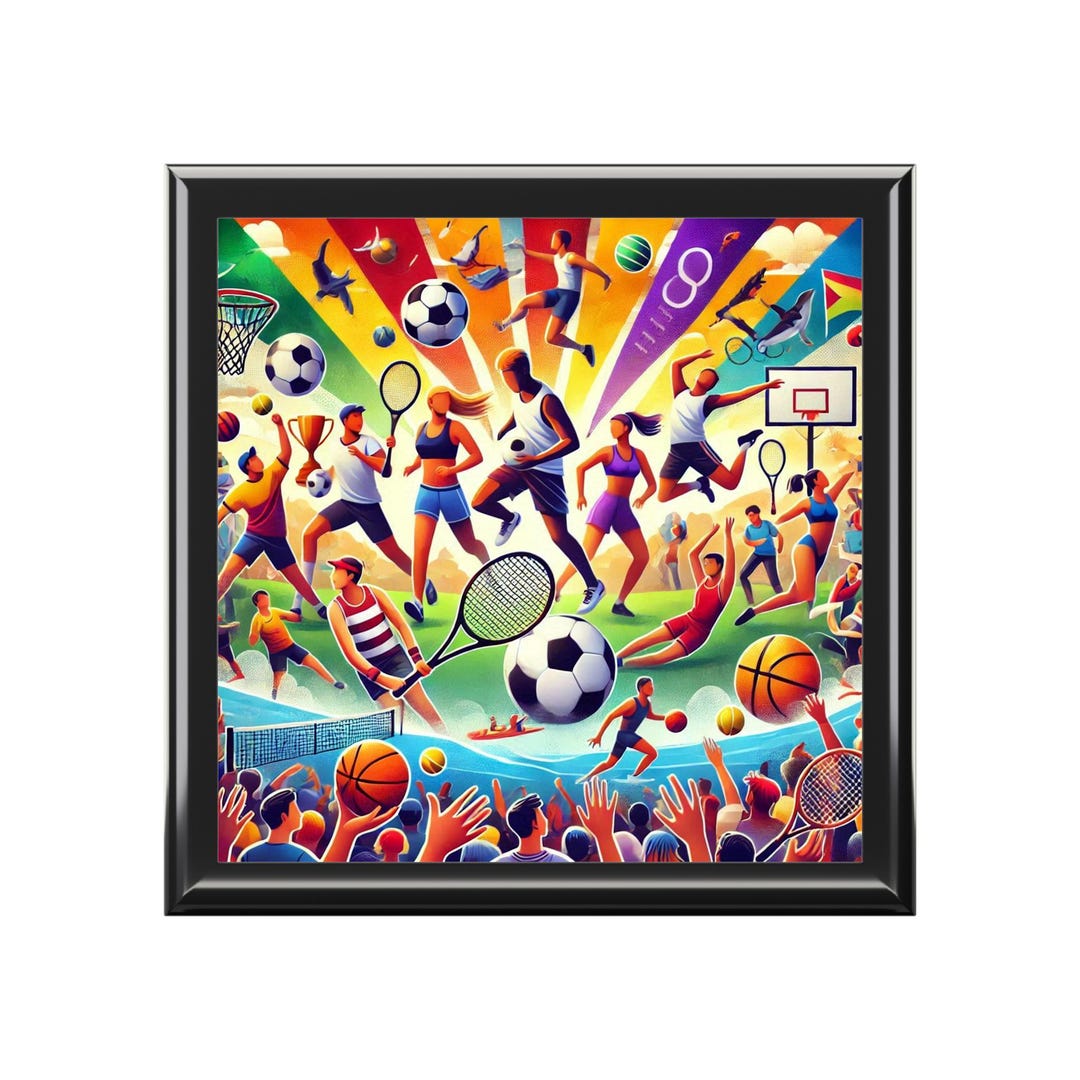 Colorful Sports Keepsake Box - Fun Gift for Athletes, Sports ...