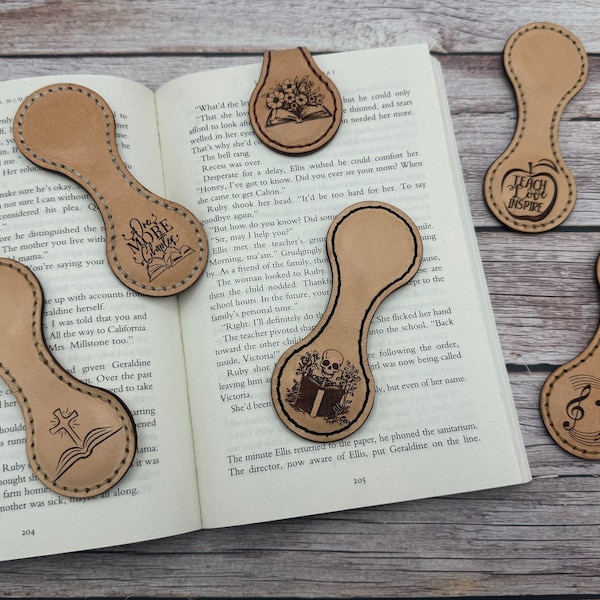 Magnetic Leather Bookmark - Etsy