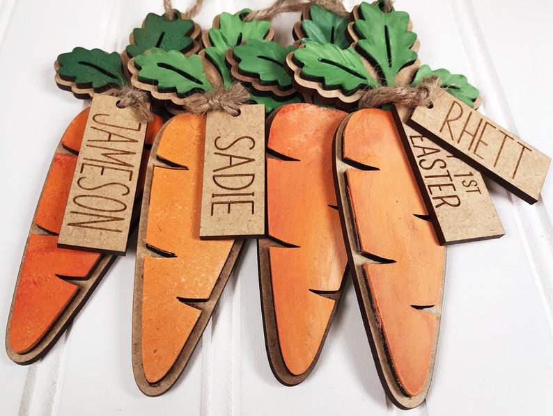 Carrot Easter Basket Hanger SVG Cut File Carrot Name Tag - Etsy