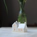 White Miniature Houses - Little Ceramic Village Display for Mantel ...