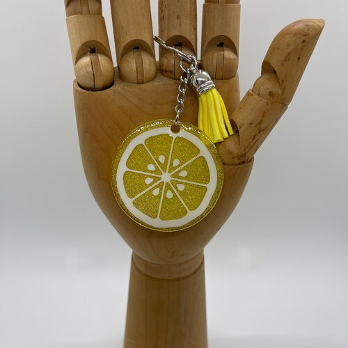 Squeeze the Day Lemon Themed Acrylic Keychain - Etsy