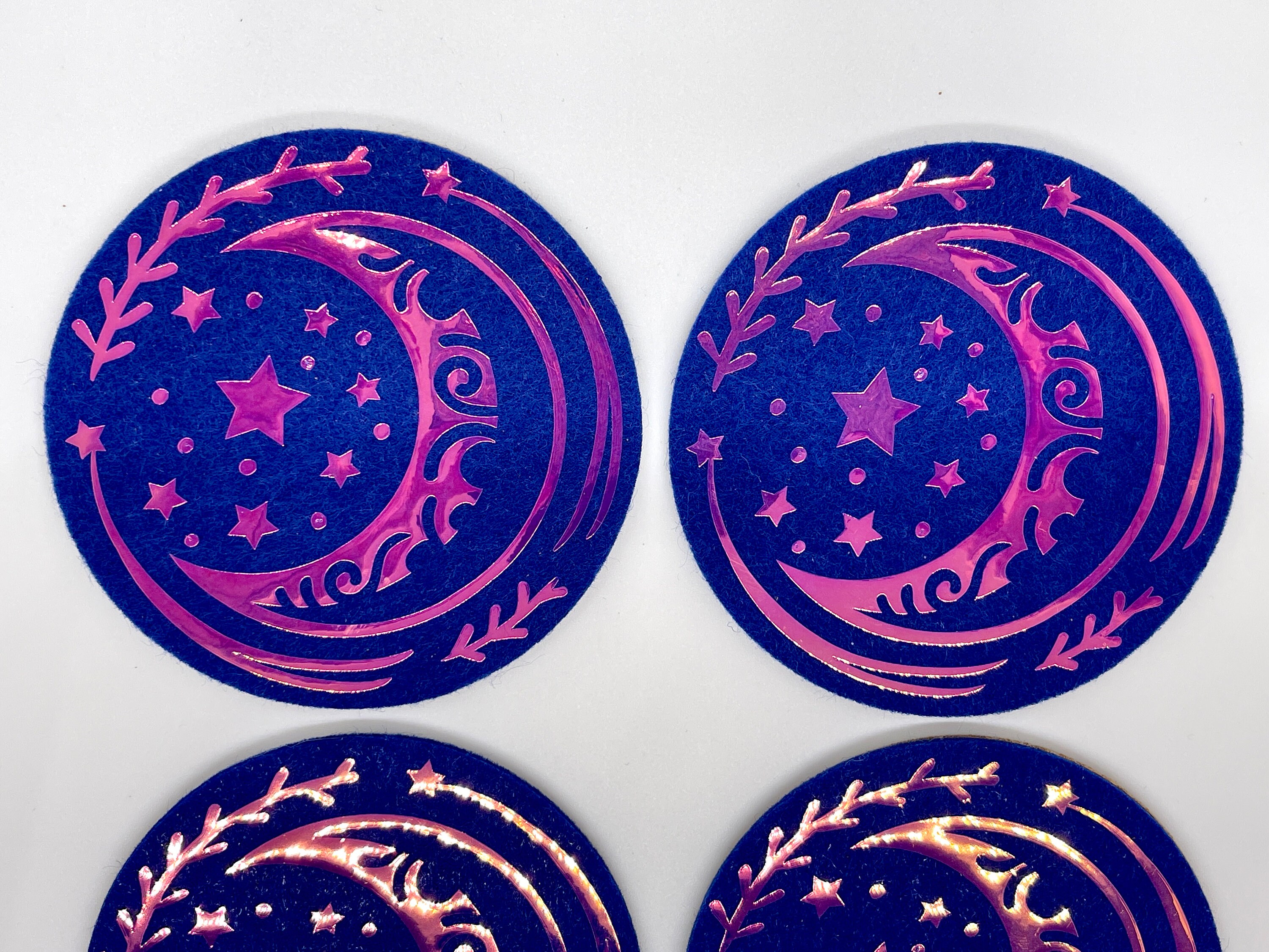 Handmade Holographic Crescent Moon Felt Coasters Crescent | Etsy