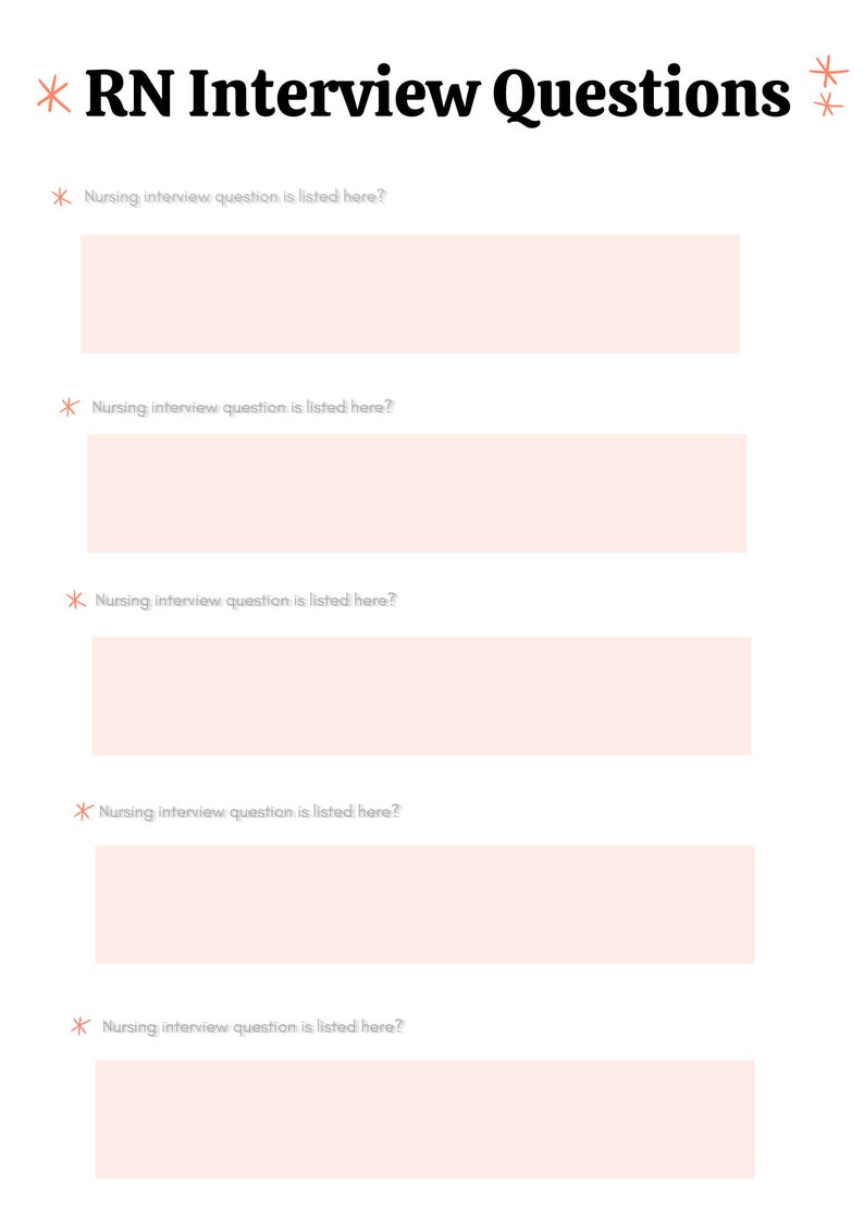 RN Interview Questions - Etsy