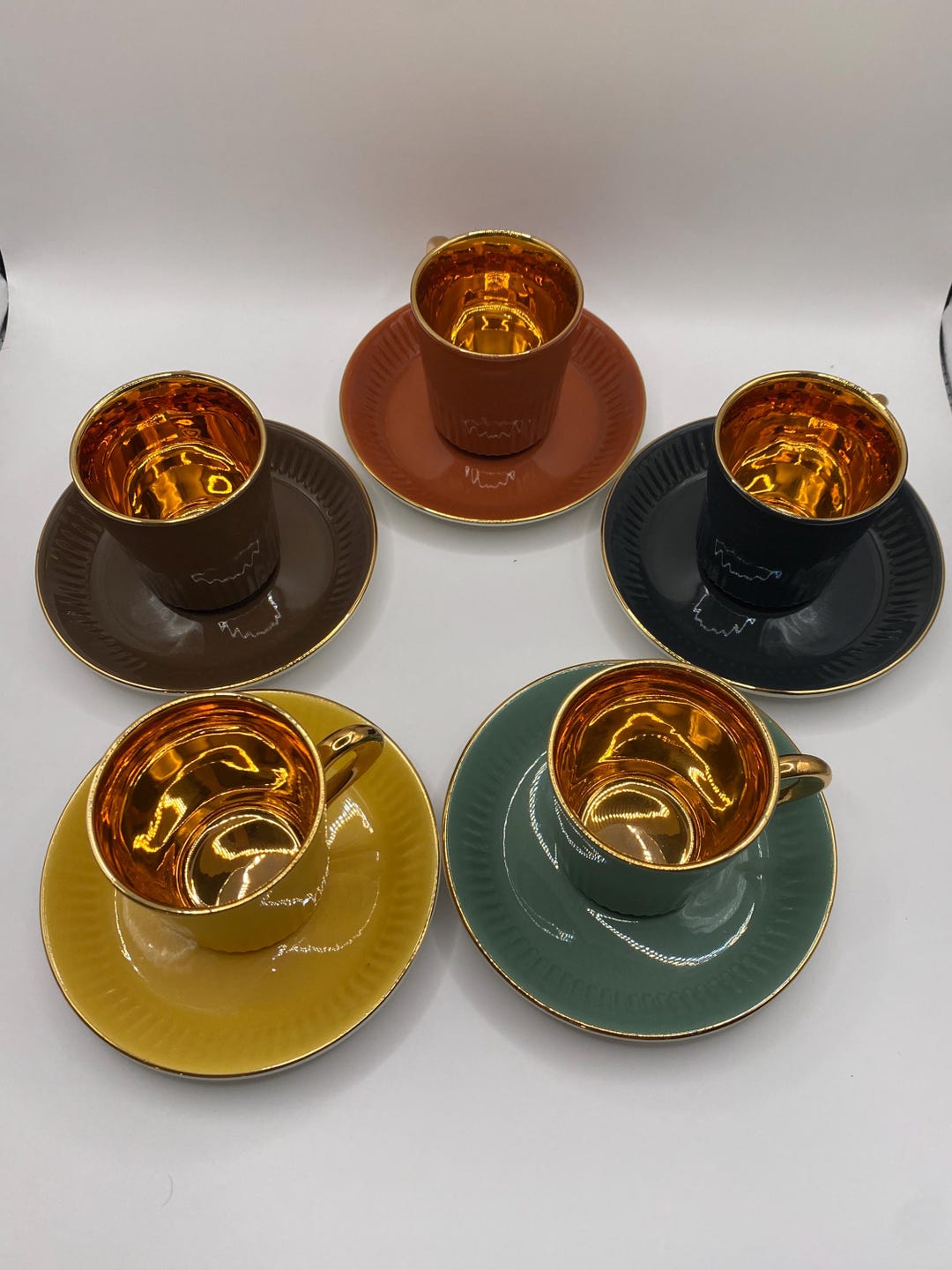 Figgio Flint Demitasse Cup & Saucer Set of 5 - Etsy