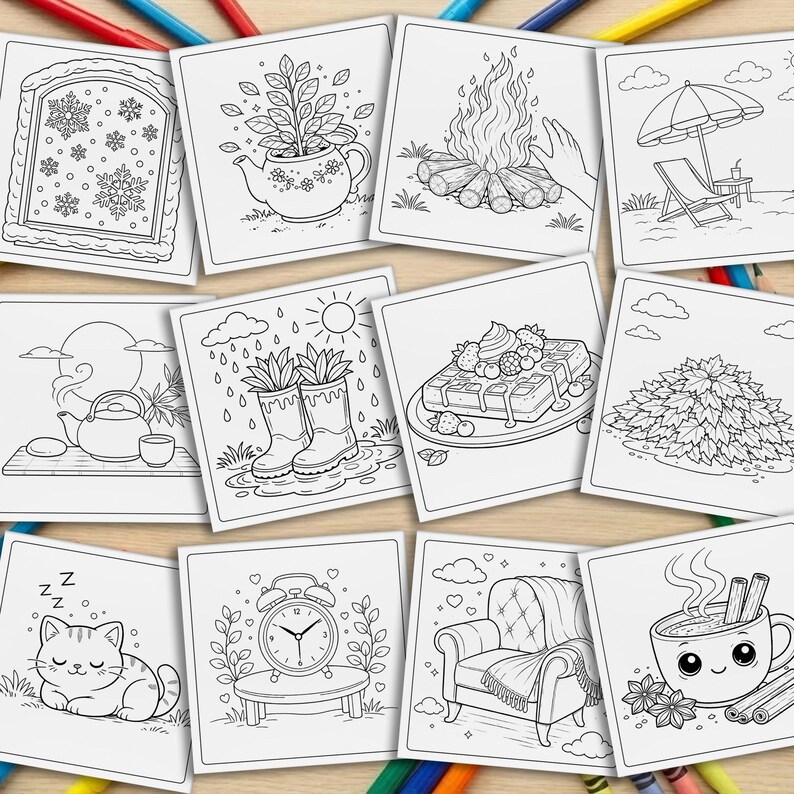 Cozy Corner Bold and Easy Coloring Book, Warm Cozy Spaces Coloring Book ...