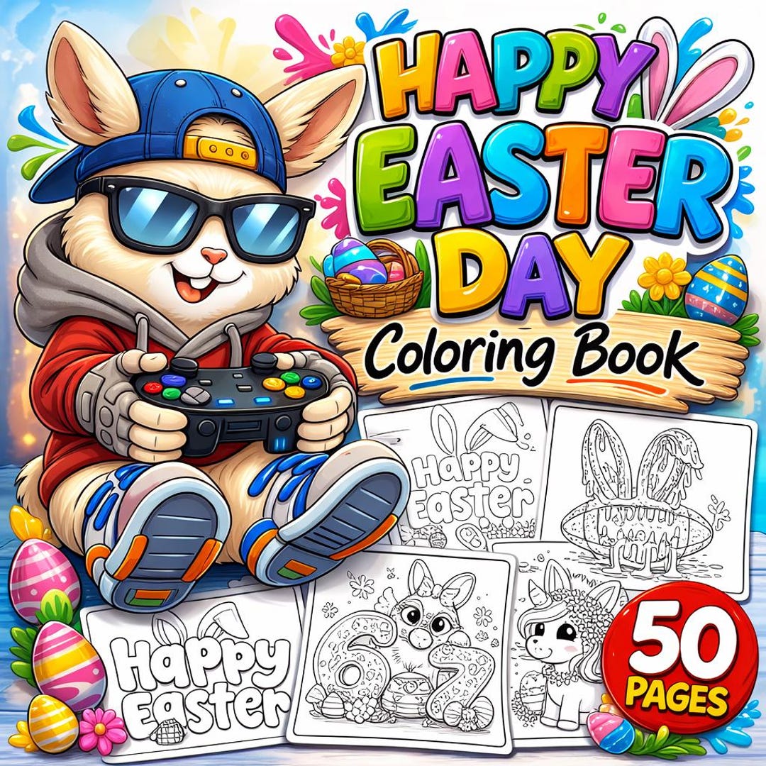 Happy Easter Coloring Book, Easter Coloring Book, Easter Craft, Easter ...