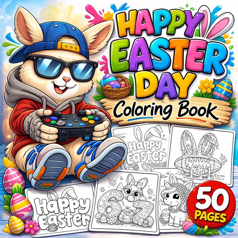 Happy Easter Coloring Book, Easter Coloring Book, Easter Craft, Easter ...