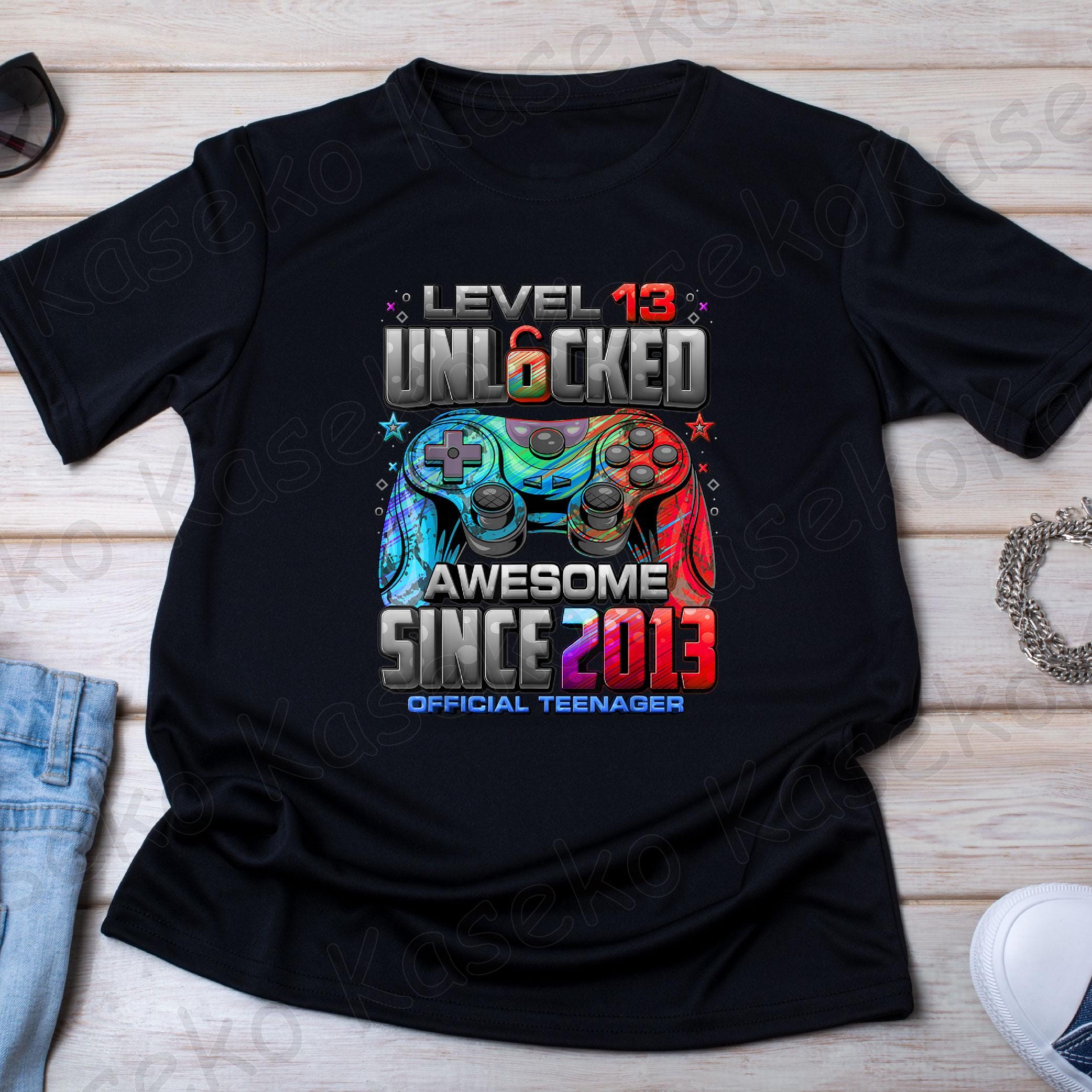 Level 13 Unlocked Awesome Since 2013 13th Birthday Gaming Png, Level 13 ...