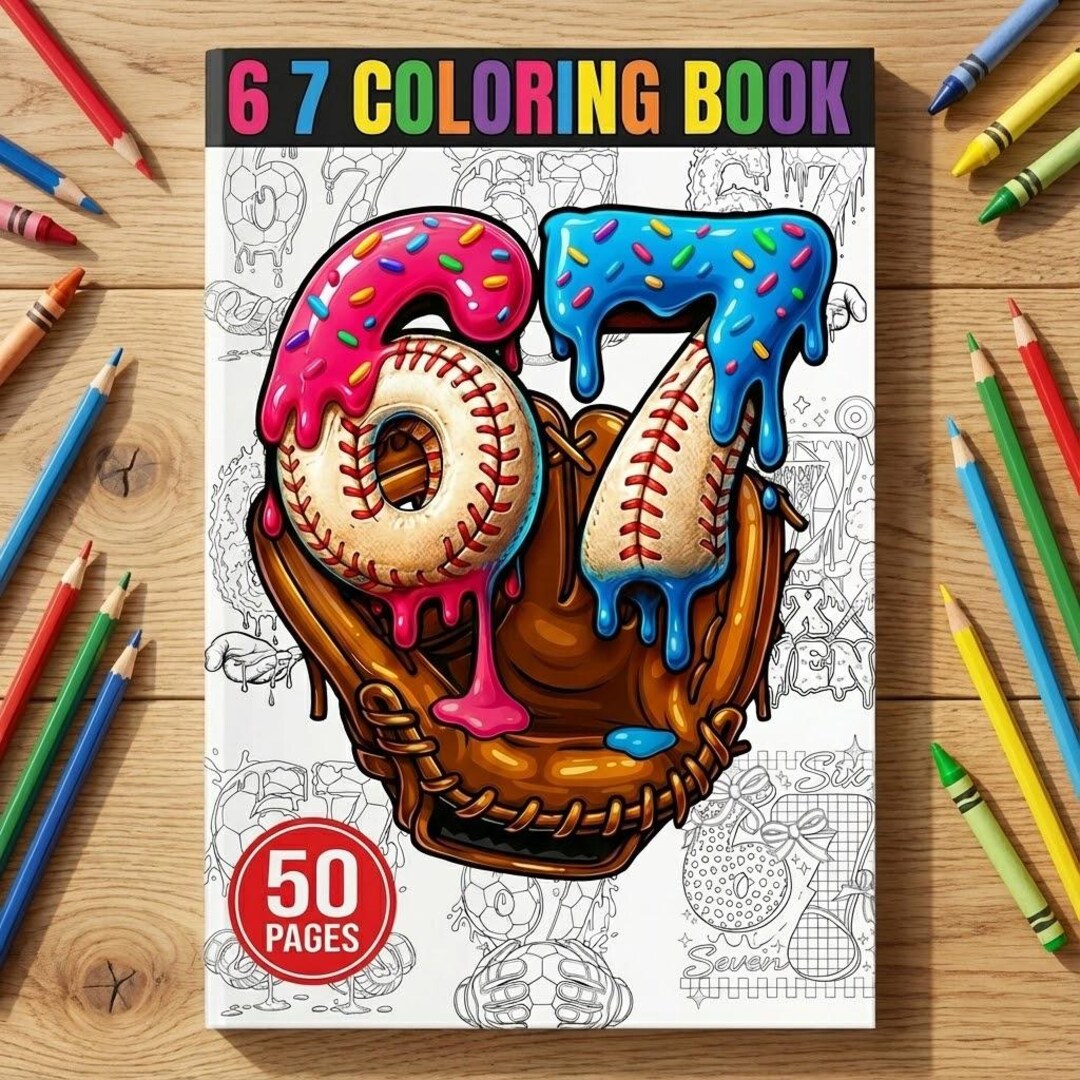 67 Coloring Book, Printable Six Seven Coloring Pages, Six Seven Viral ...