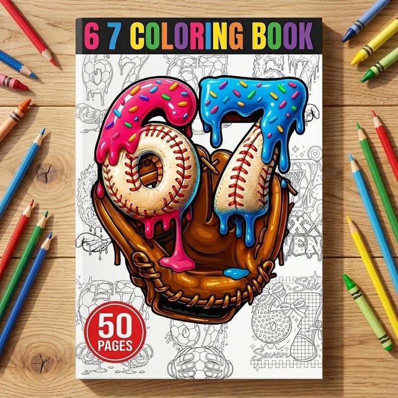 67 Coloring Book, Printable Six Seven Coloring Pages, Six Seven Viral ...