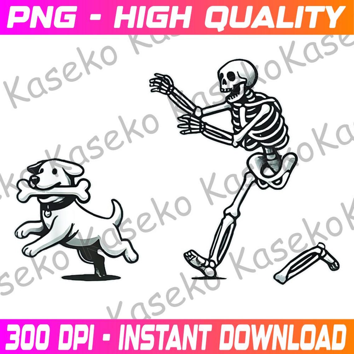 Halloween Dog Skeleton Png, Skeleton Chasing Dog Png, Skeleton Dog ...