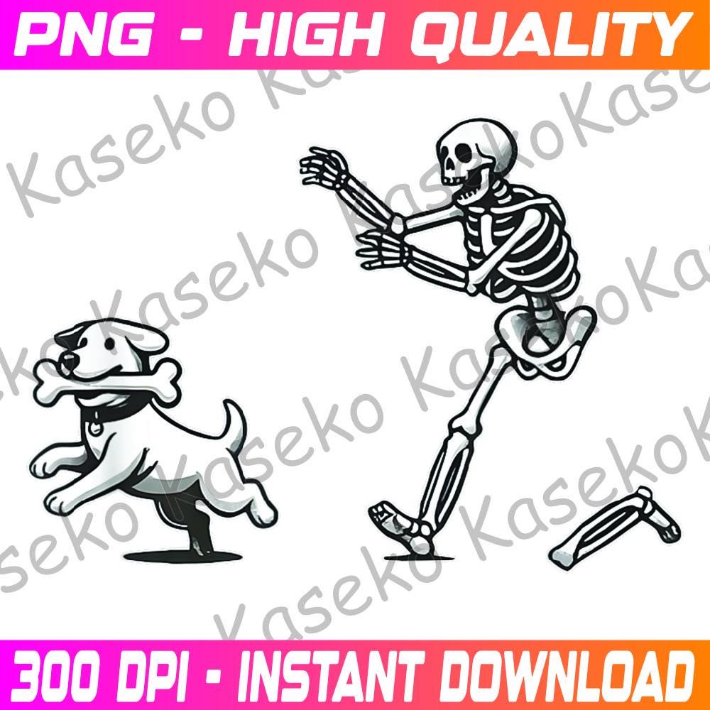 Halloween Dog Skeleton Png, Skeleton Chasing Dog Png, Skeleton Dog ...