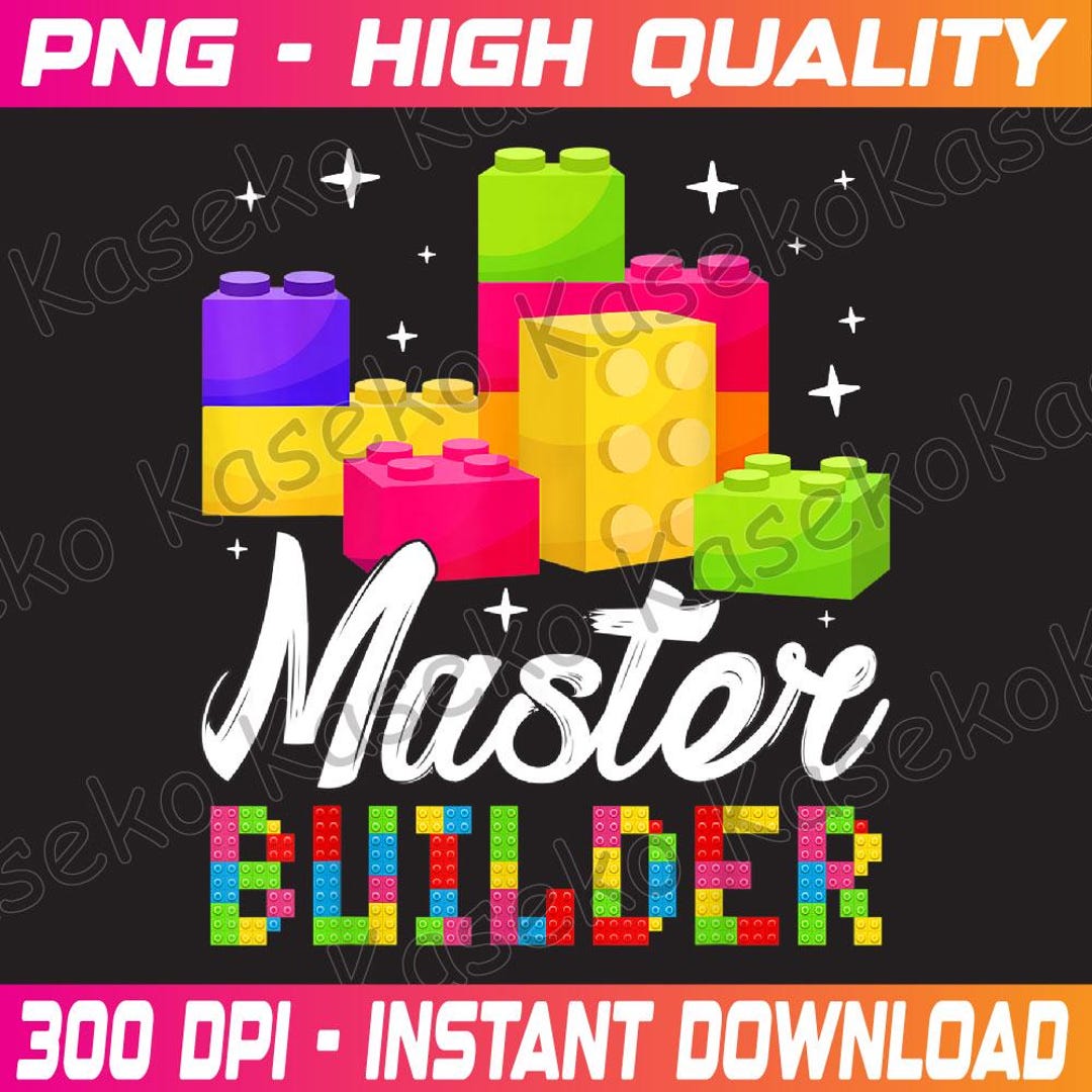 Funny Master Builder Building Block Bricks Lovers Kids Boys Png, Brick ...