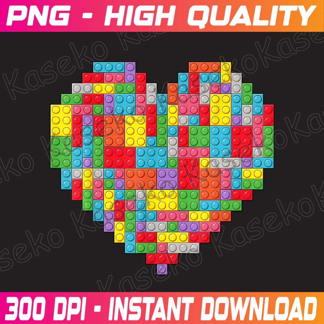 Master Builder Block Brick Building Heart Valentines Day Png, Master ...