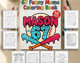 67 Coloring Pages, Printable Six Seven Coloring Pages, Six Seven Viral ...