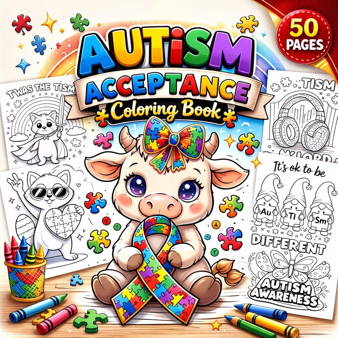 Autism Acceptance Coloring Book, Neurodiversity Inclusion & Acceptance ...