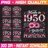 February 1964 60th Birthday Shirt PNG | Born in 1964 Floral Design | 60 ...