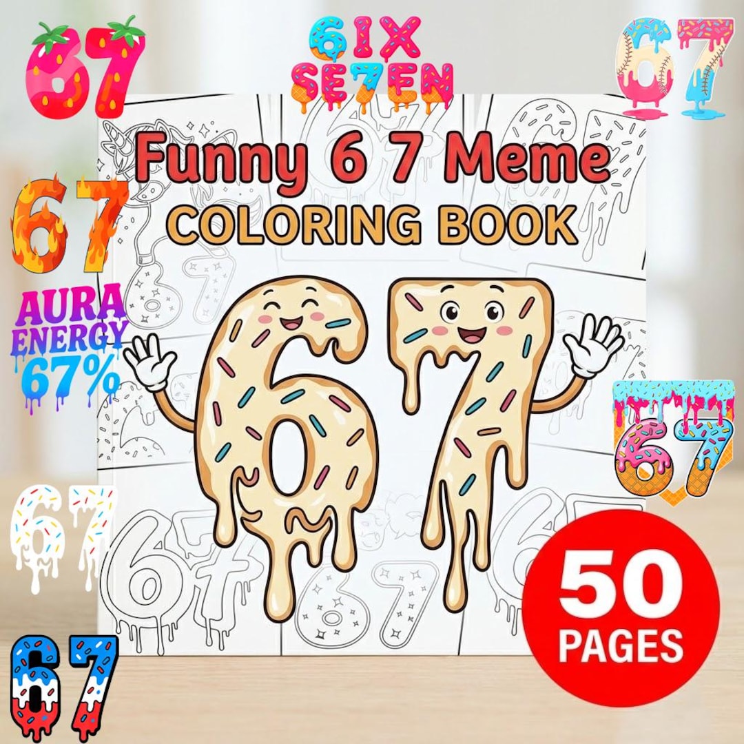 67 Coloring Pages, Printable Six Seven Coloring Pages, Six Seven Viral ...