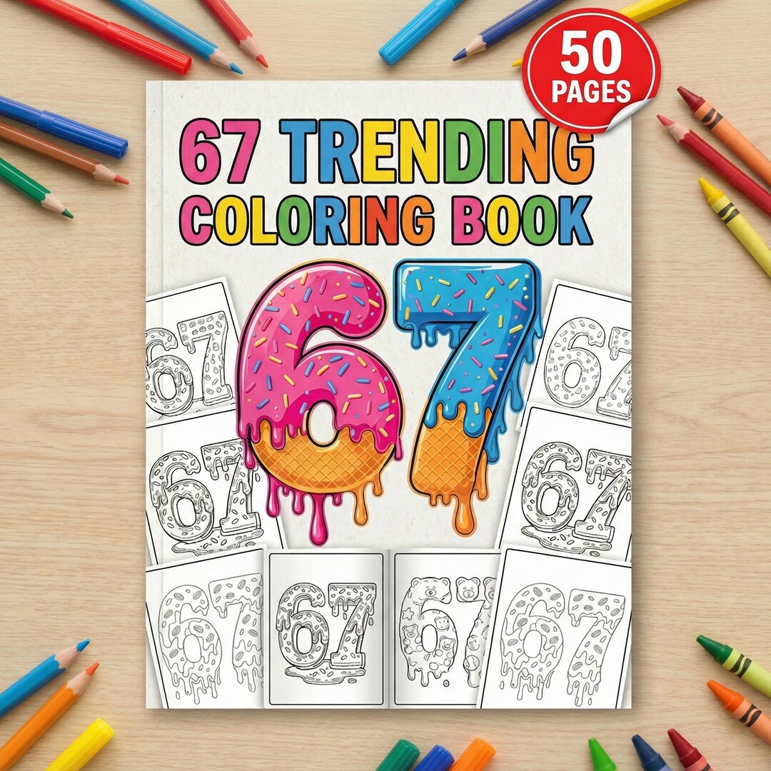 67 Funny Coloring Page, Gen Alpha 6 7 Winter Holiday Coloring Sheets ...