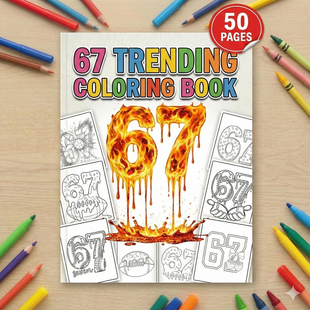 67 Trending Coloring Pages, Printable Six Seven Coloring Pages, Six ...