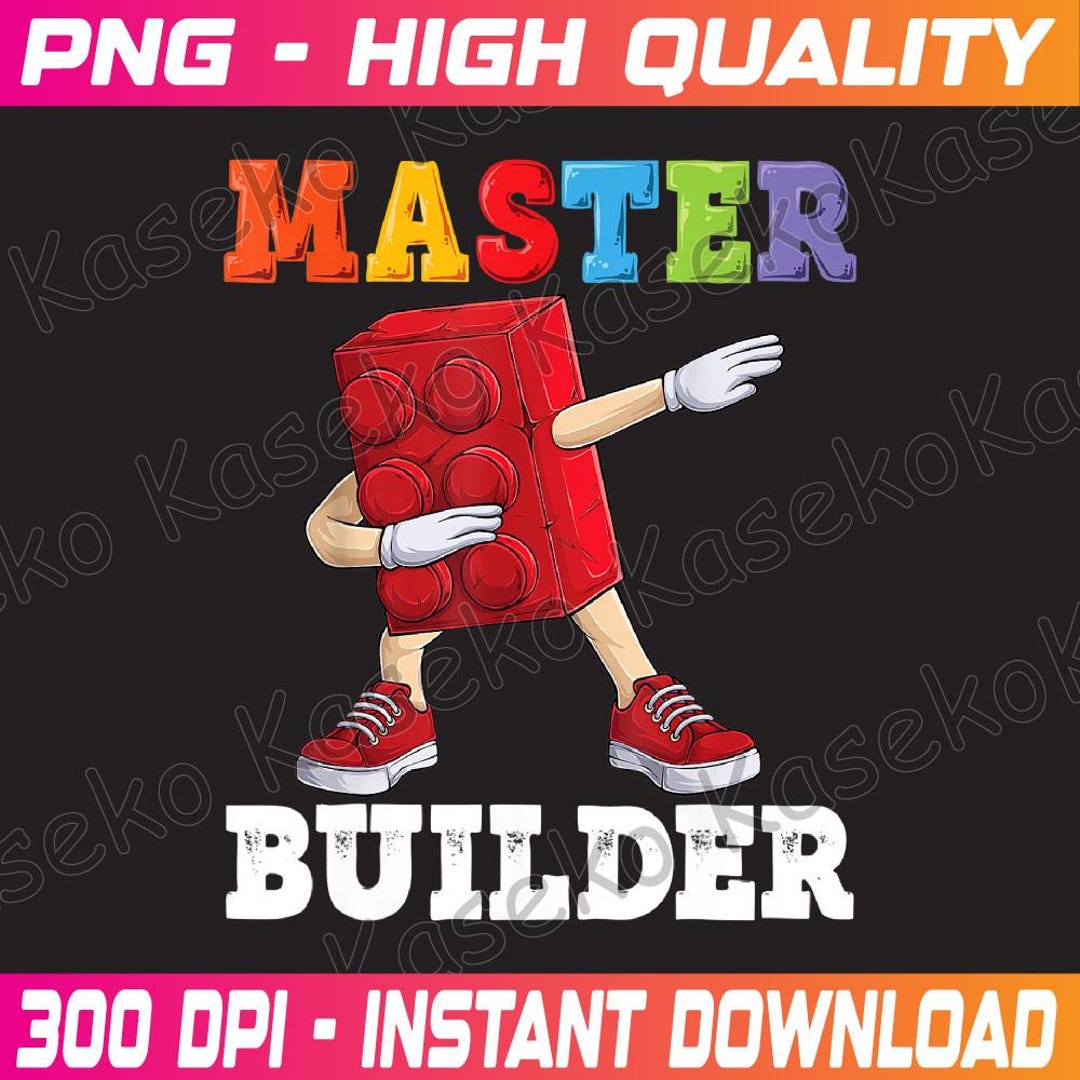 Dabbing Kids Master Builder Funny Building Blocks Bricks Png, Building ...