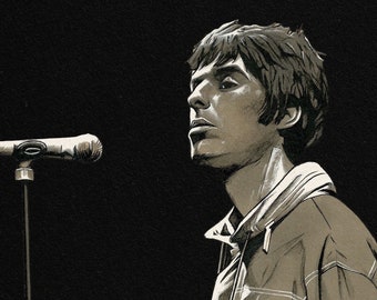 Liam Gallagher Pencil Drawing | Oasis Band | Art Print | Wall Art - Etsy