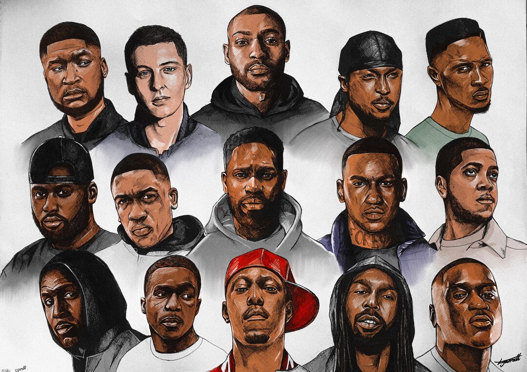 UK RAP GRIME Pen Art Poster Print - Etsy