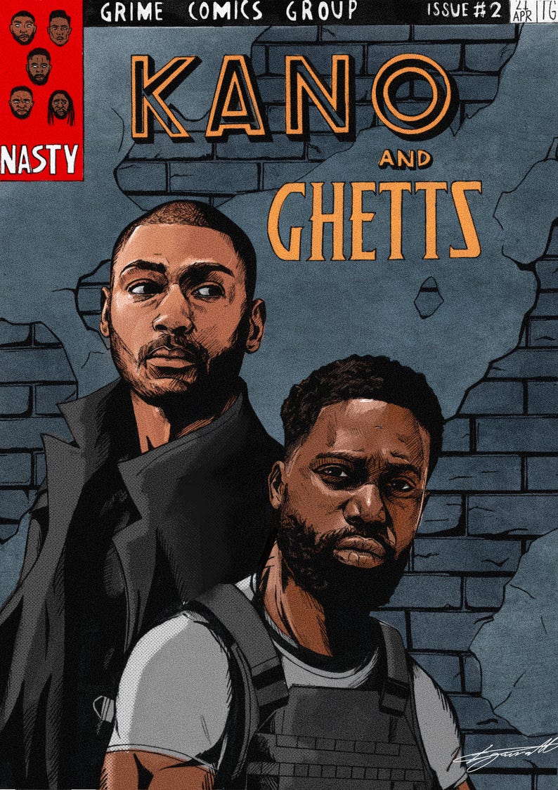 UK Rap Grime KANO GHETTS Pen Art Poster Print - Etsy
